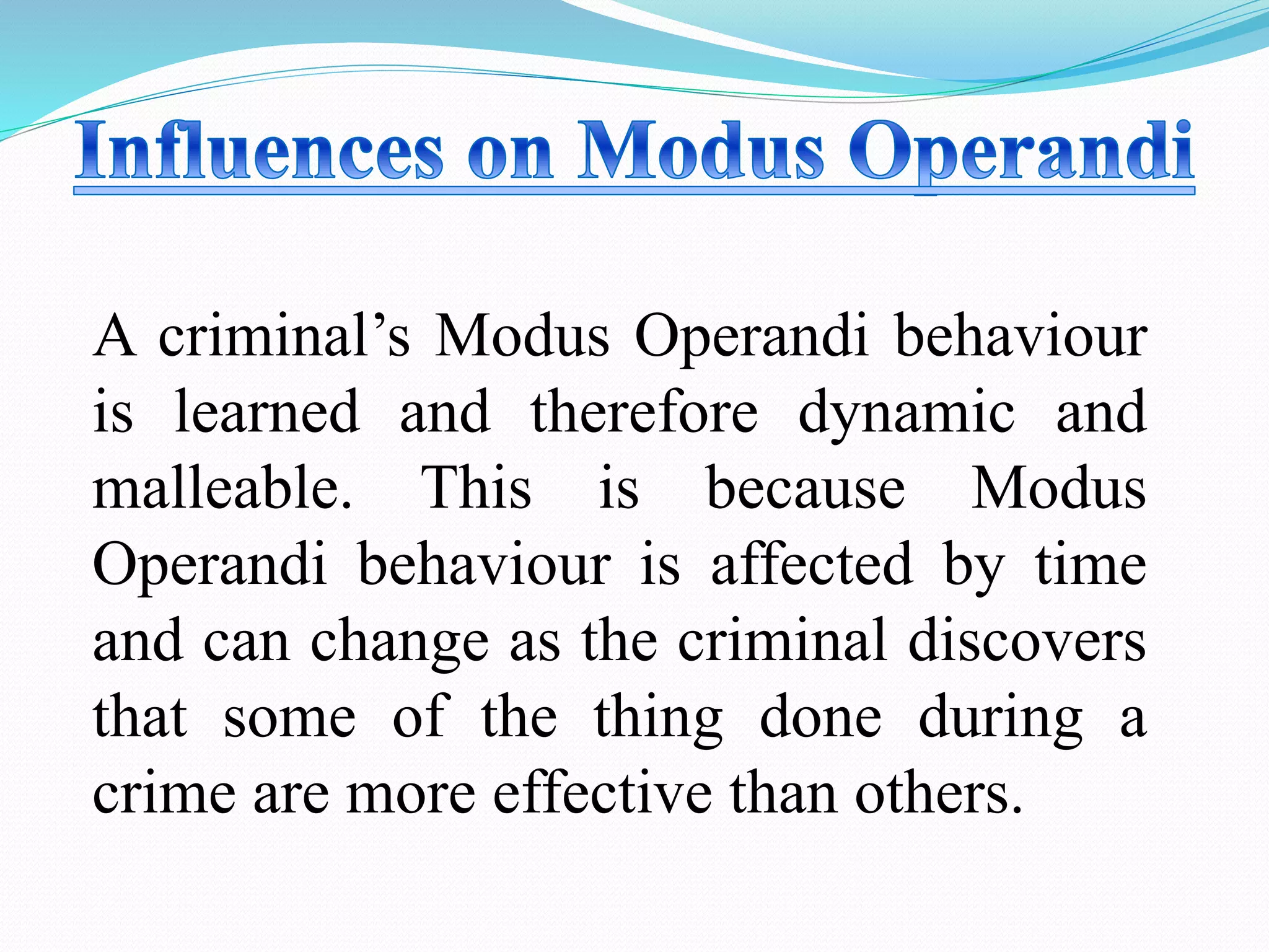 Modus operandi | PPTX