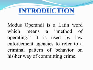 Modus operandi | PPT