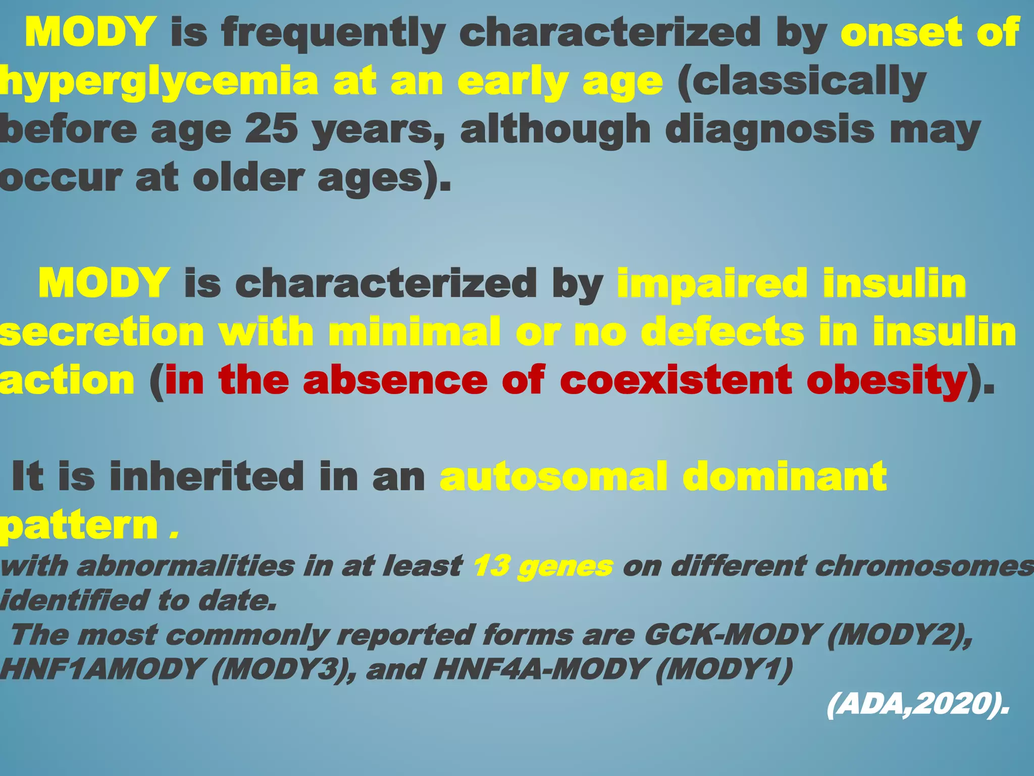 Atypical Diabetes : MODY | PPTX
