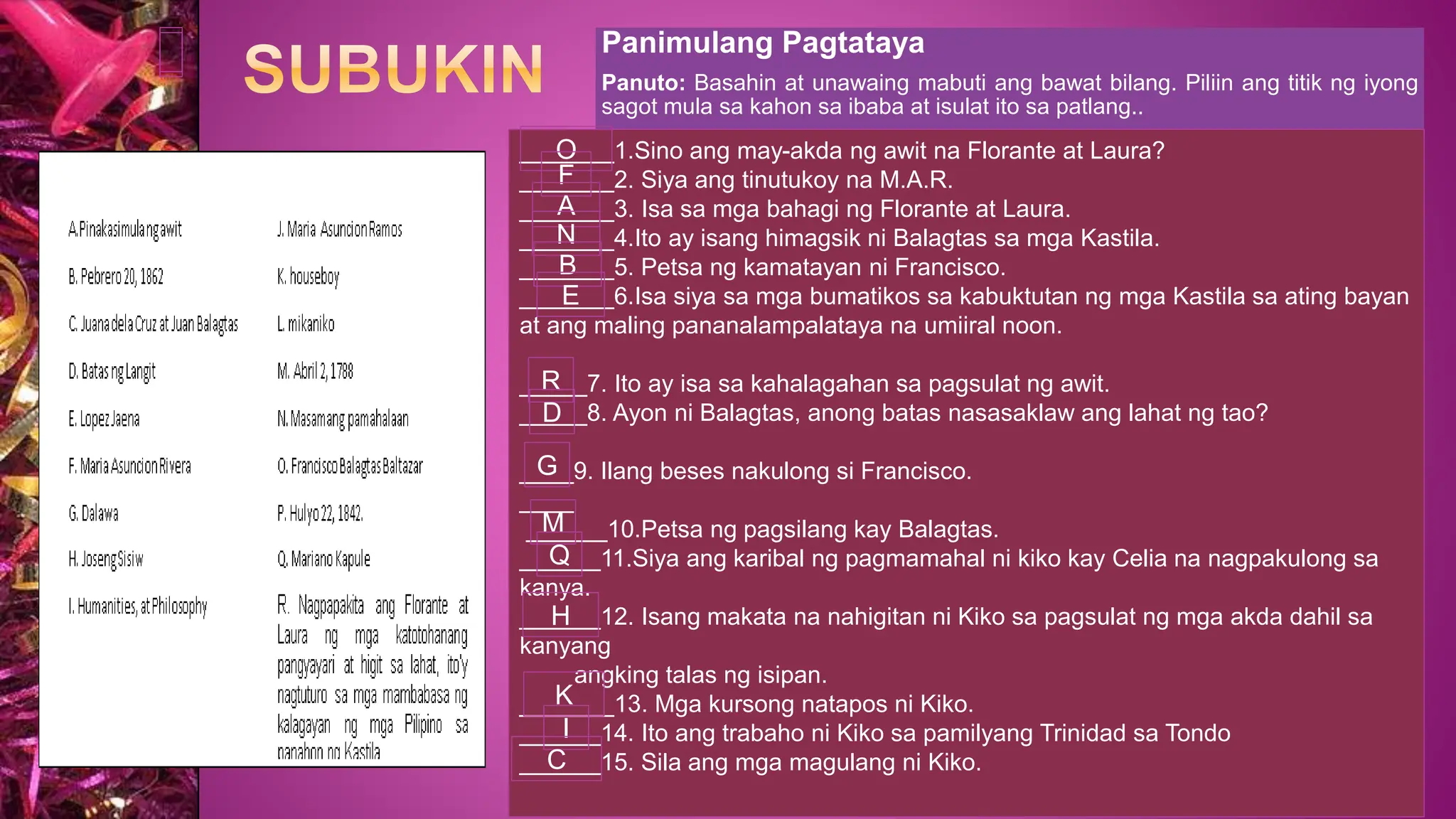 Florante at Laura Filipino 8 MODYUL-1-4TH-KWARTER.pptx Florante at Laura Filipino 8 MODYUL-1-4TH-KWARTER.pptx