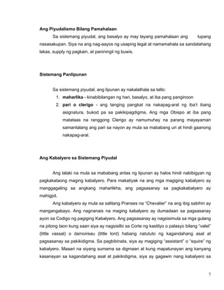 Modyul 09 sistemang piyudal ok | PDF