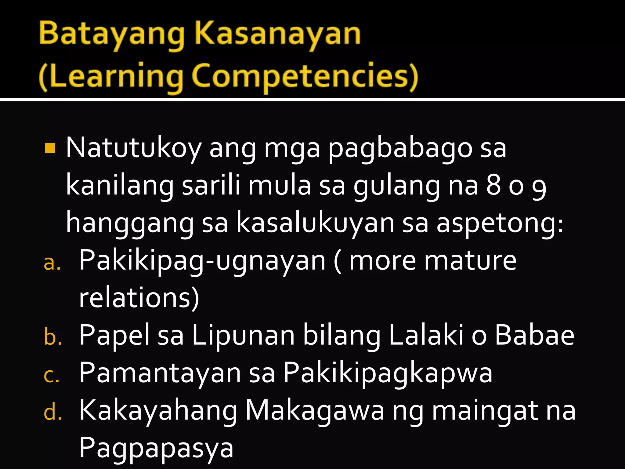 Modyul 1. mga angkop at inaasahang kakayahan at kilos sa panahon ng ...