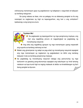 Modyul 10 bourgeoisie, merkantelismo at monarkiyang nasyona | PDF
