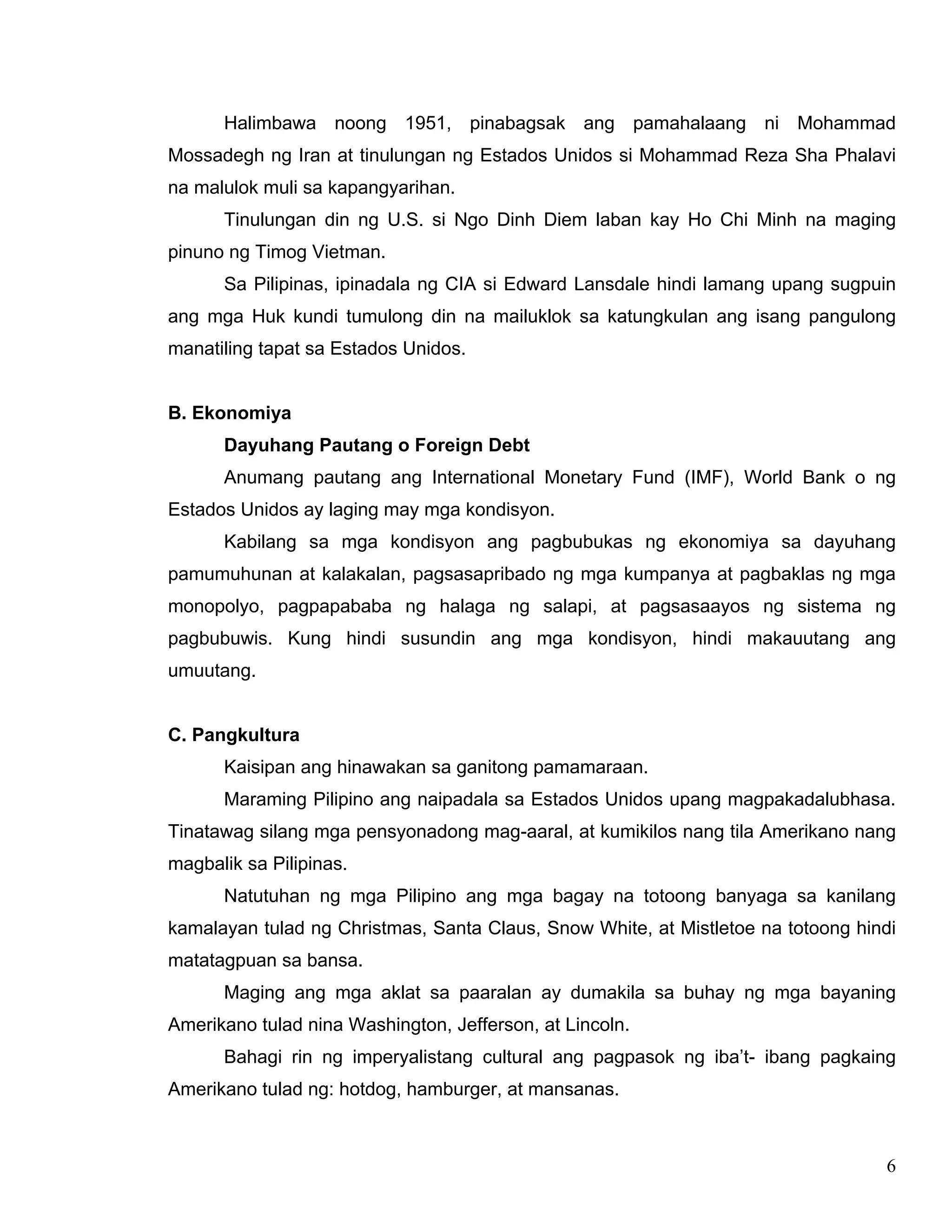 Modyul 10 neo-kolonyalismo ang bagong uri o pamamaraang ko (1) | PDF