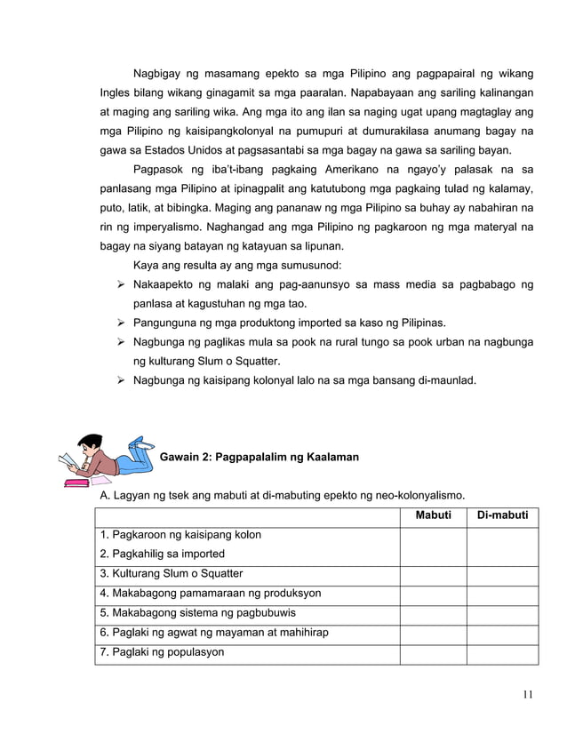 Modyul 10 neo-kolonyalismo ang bagong uri o pamamaraang ko (1) | PDF