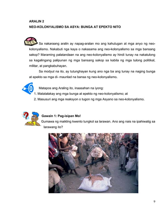 Modyul 10 neo-kolonyalismo ang bagong uri o pamamaraang ko (1) | PDF