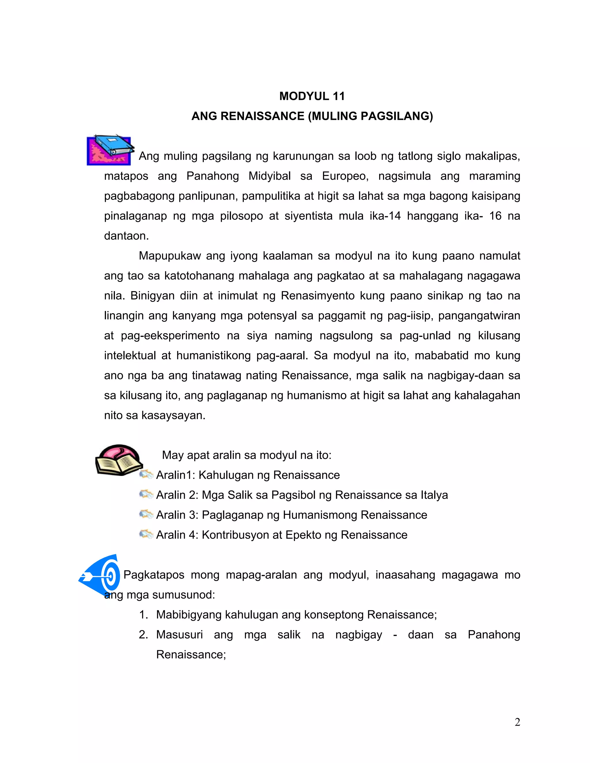 Modyul 11 ang renaissance muling pagsilang- | PDF