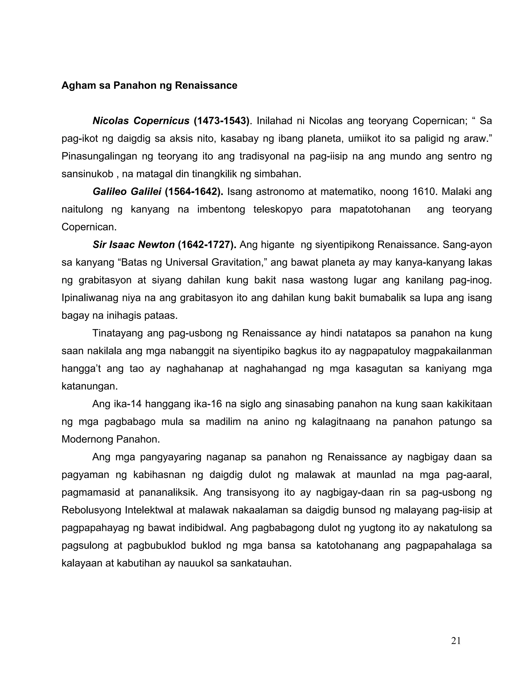 Modyul 11 ang renaissance muling pagsilang- | PDF