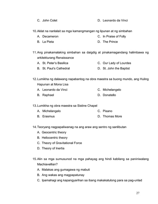 Modyul 11 ang renaissance muling pagsilang- | PDF