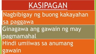 Edukasyon sa Pagpapakatao 9 Kasipagan, Pagpupunyagi, Pagtitipid at ...
