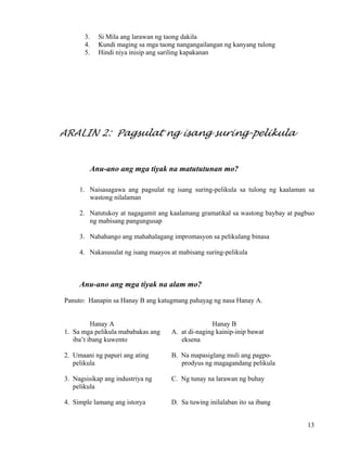 Modyul 11 pagsulat ng isang suring pelikula | PDF
