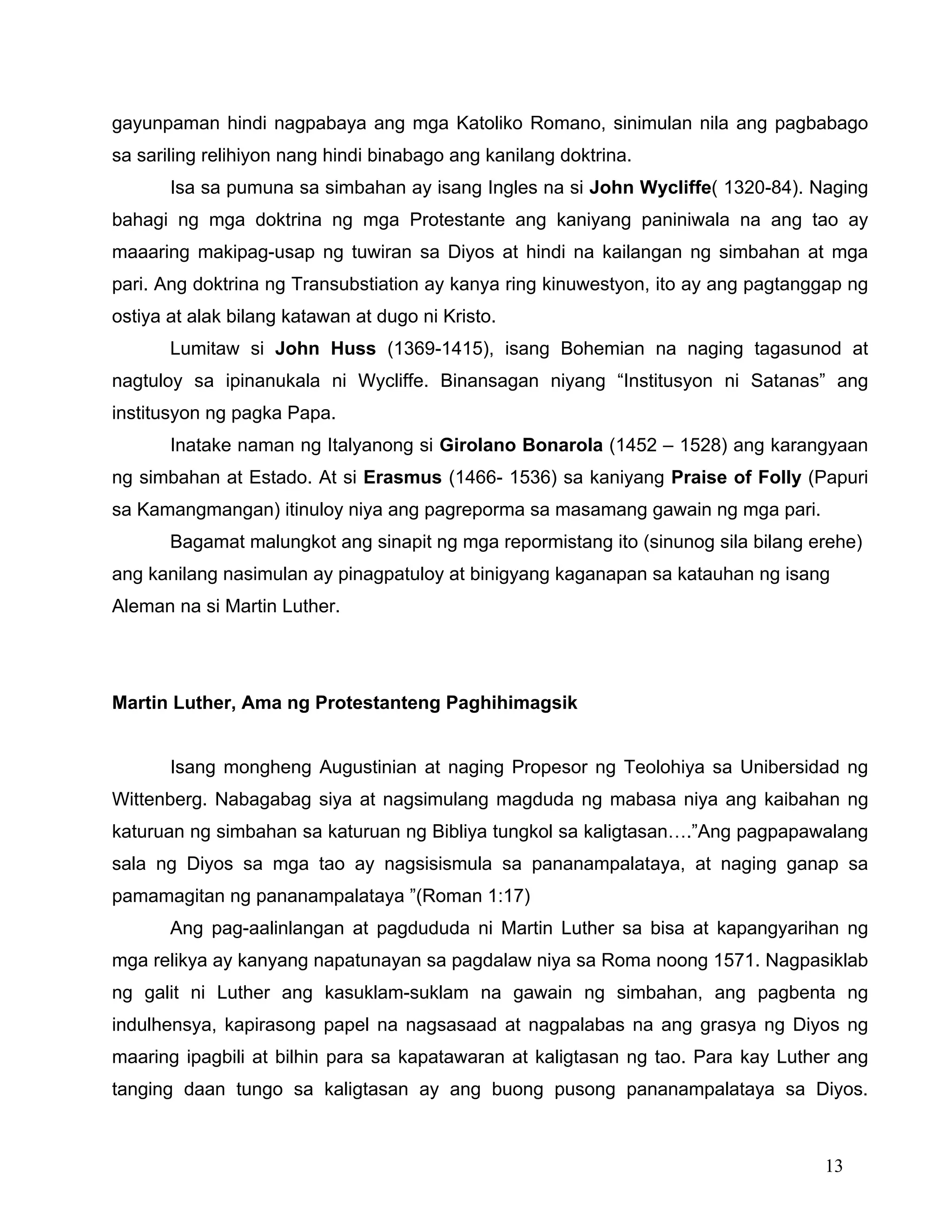 Modyul 12 ang repormasyon | PDF