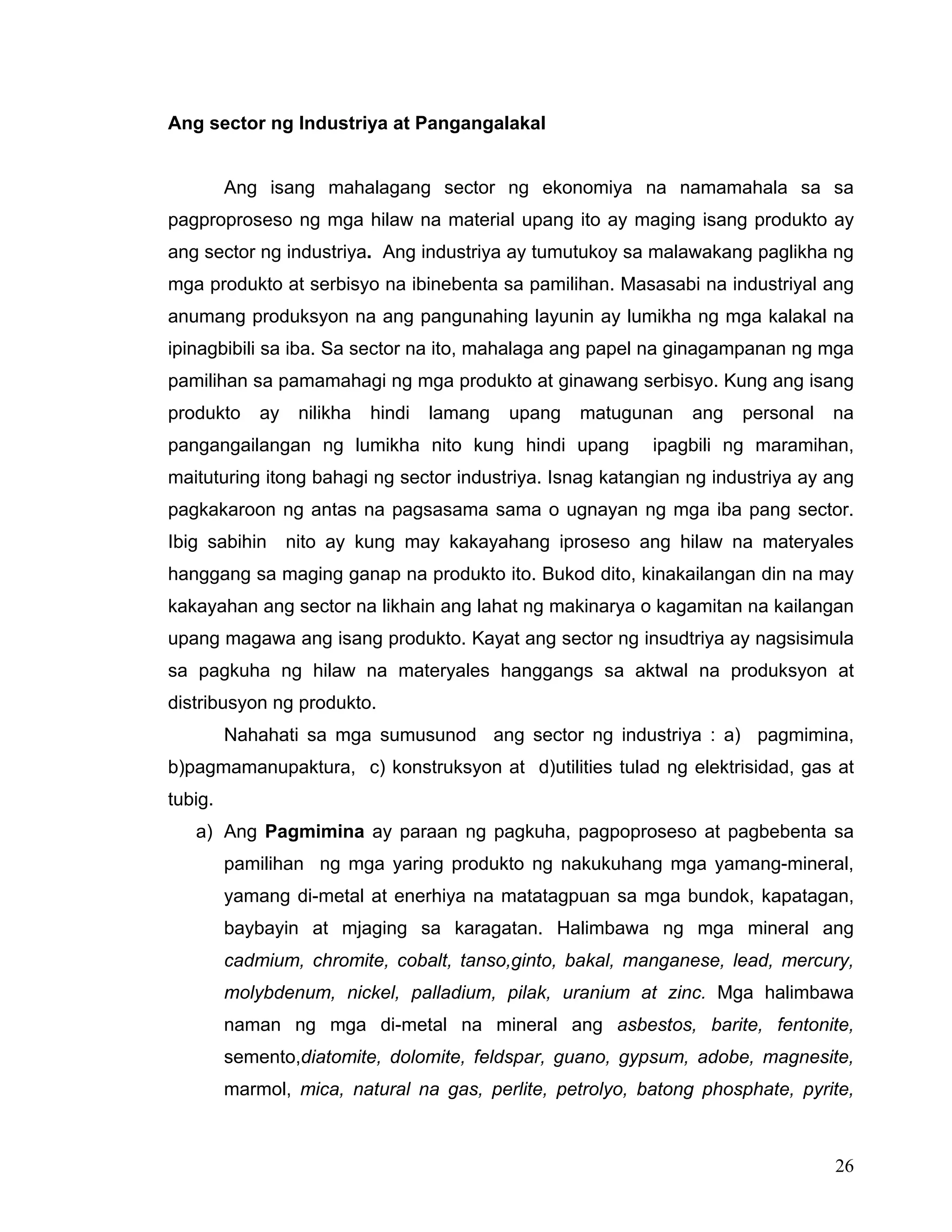 Modyul 12 sektor ng agrikultuta, industriya at pangangalak | PDF