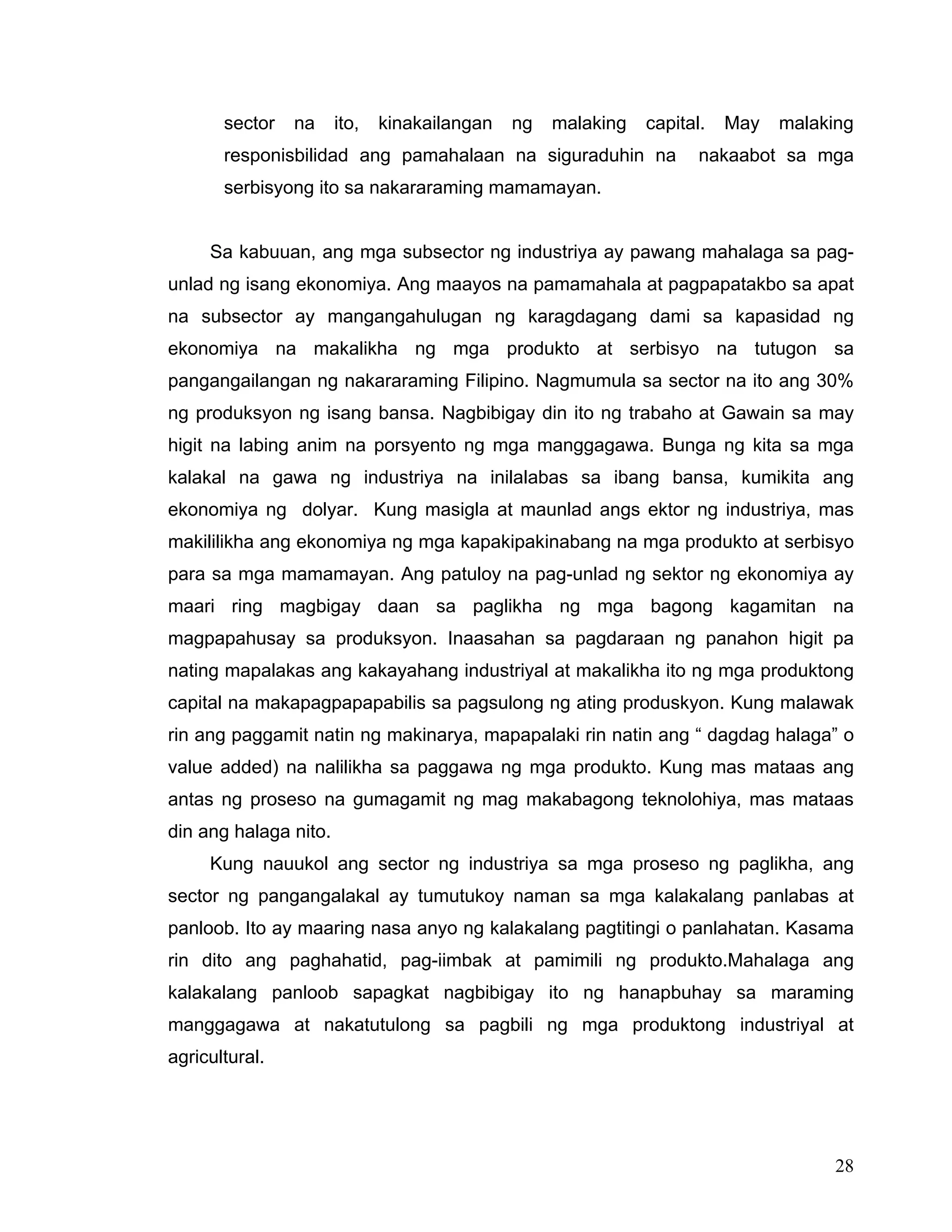 Modyul 12 sektor ng agrikultuta, industriya at pangangalak | PDF