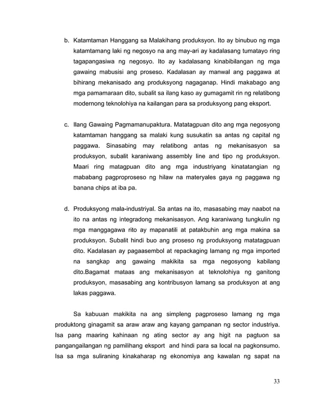 Modyul 12 sektor ng agrikultuta, industriya at pangangalak | PDF