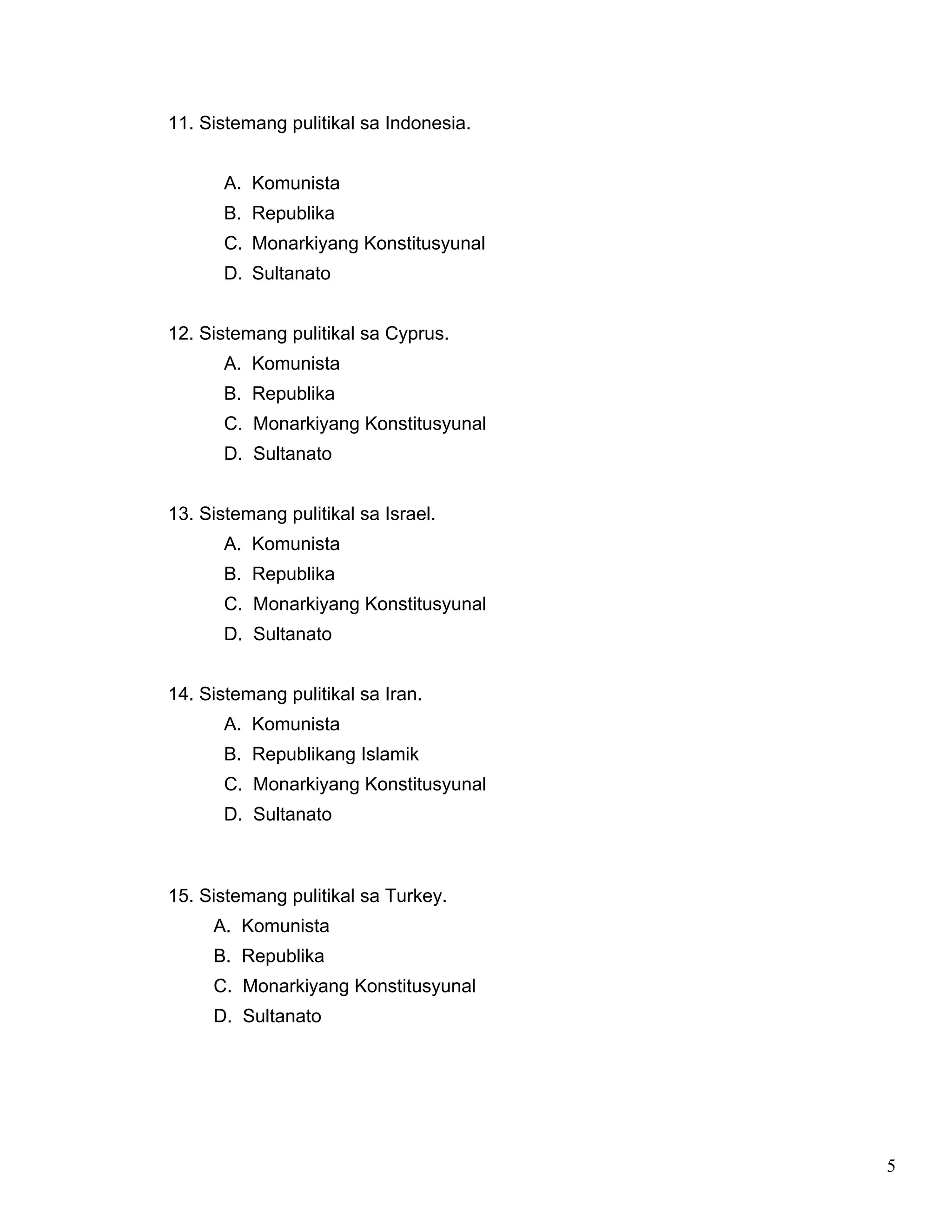Modyul 12 sistemang pulitikal sa asya | PDF