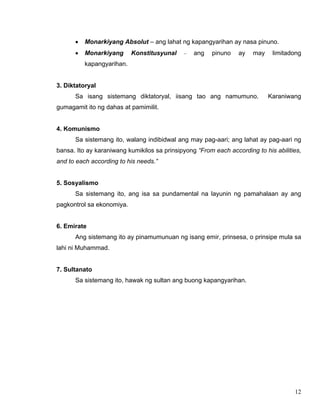 Modyul 12 sistemang pulitikal sa asya | PDF