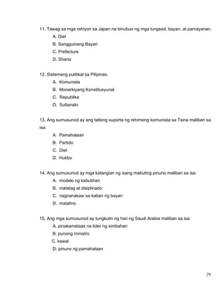 Modyul 12 sistemang pulitikal sa asya | PDF