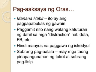 Modyul 12 pamamahala sa paggamit ng oras | PPTX