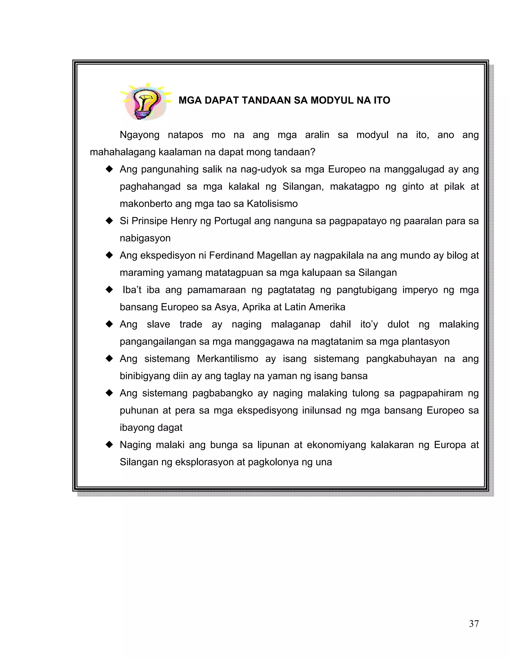 Modyul 14 panahon ng eksploras at pagpalawak ng teritoryo 0 | PDF