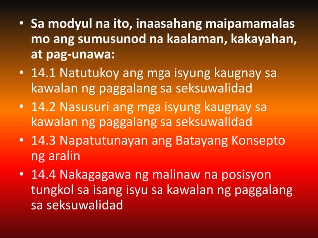 Modyul 14 isyung sekswalidad | PPTX