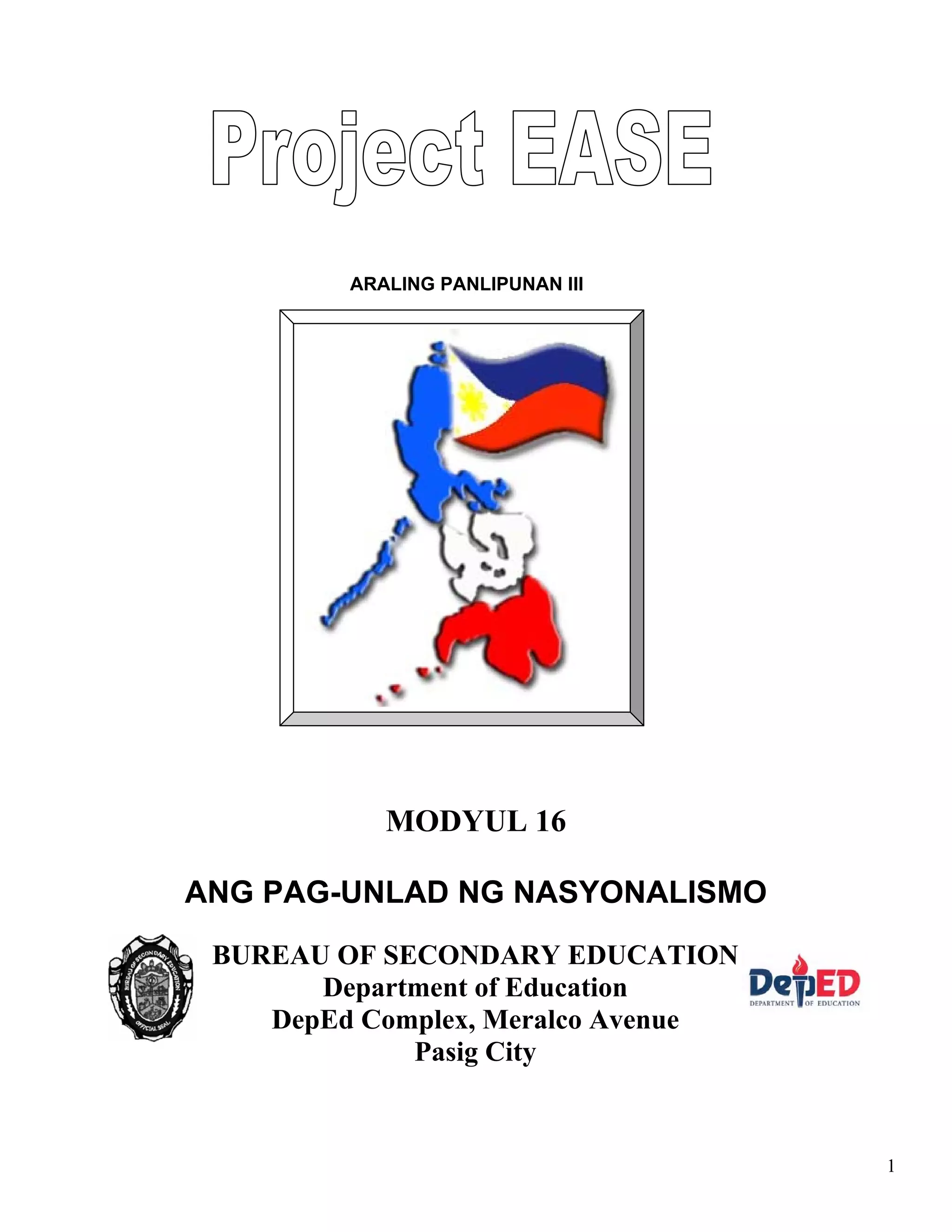 Modyul 16 ang pag-unlad ng nasyonalismo | PDF