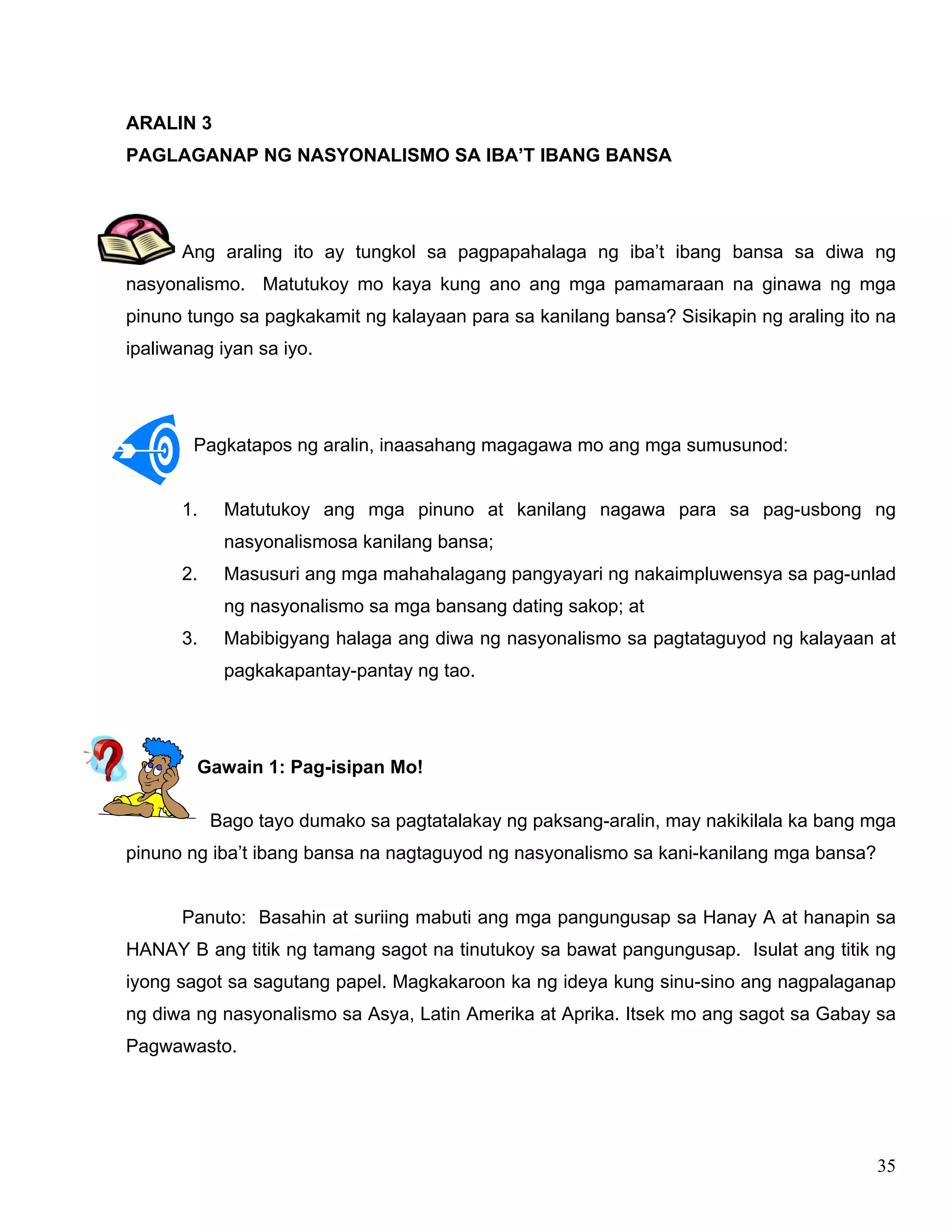 Modyul 16 ang pag-unlad ng nasyonalismo | PDF