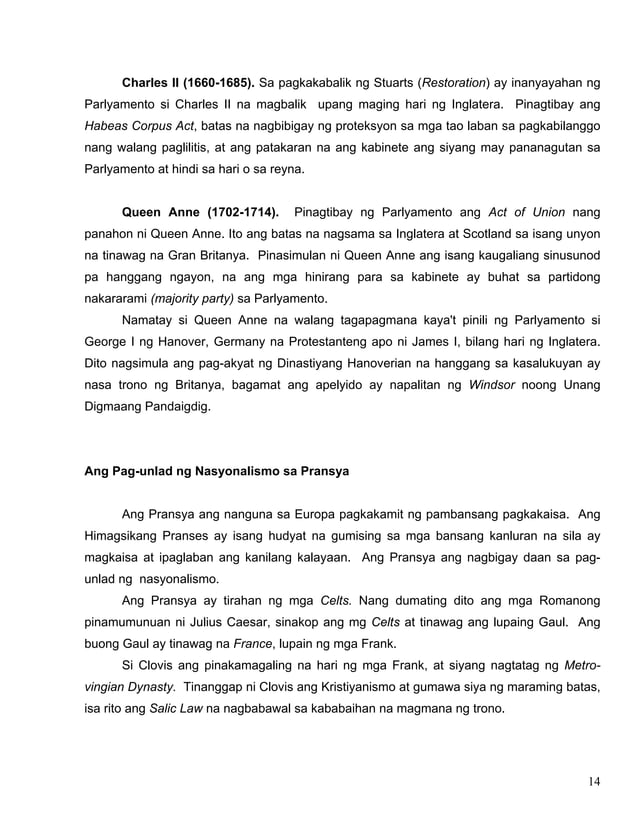 Modyul 16 ang pag-unlad ng nasyonalismo | PDF