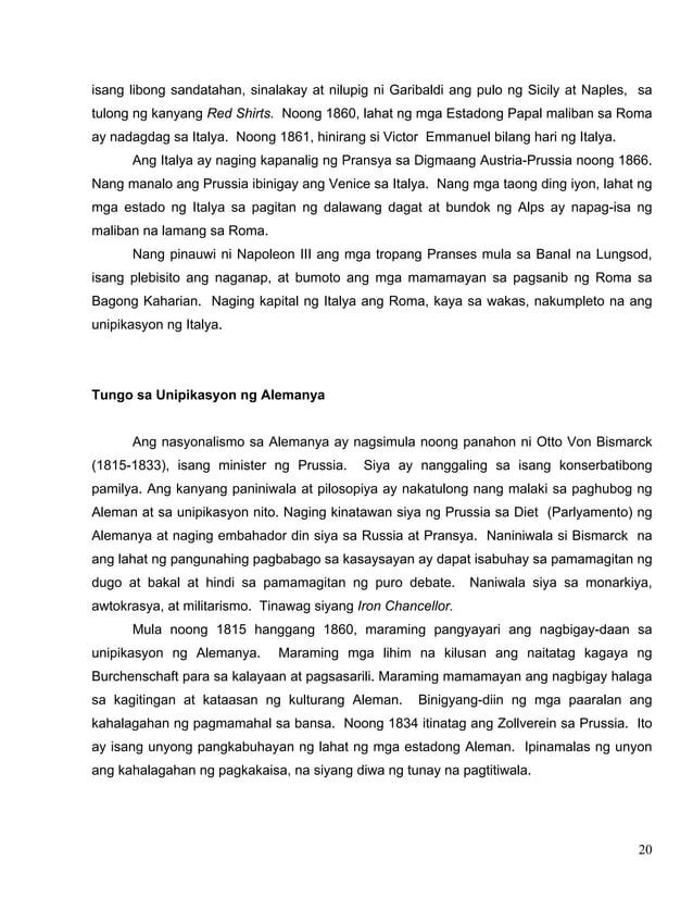 Modyul 16 ang pag-unlad ng nasyonalismo | PDF