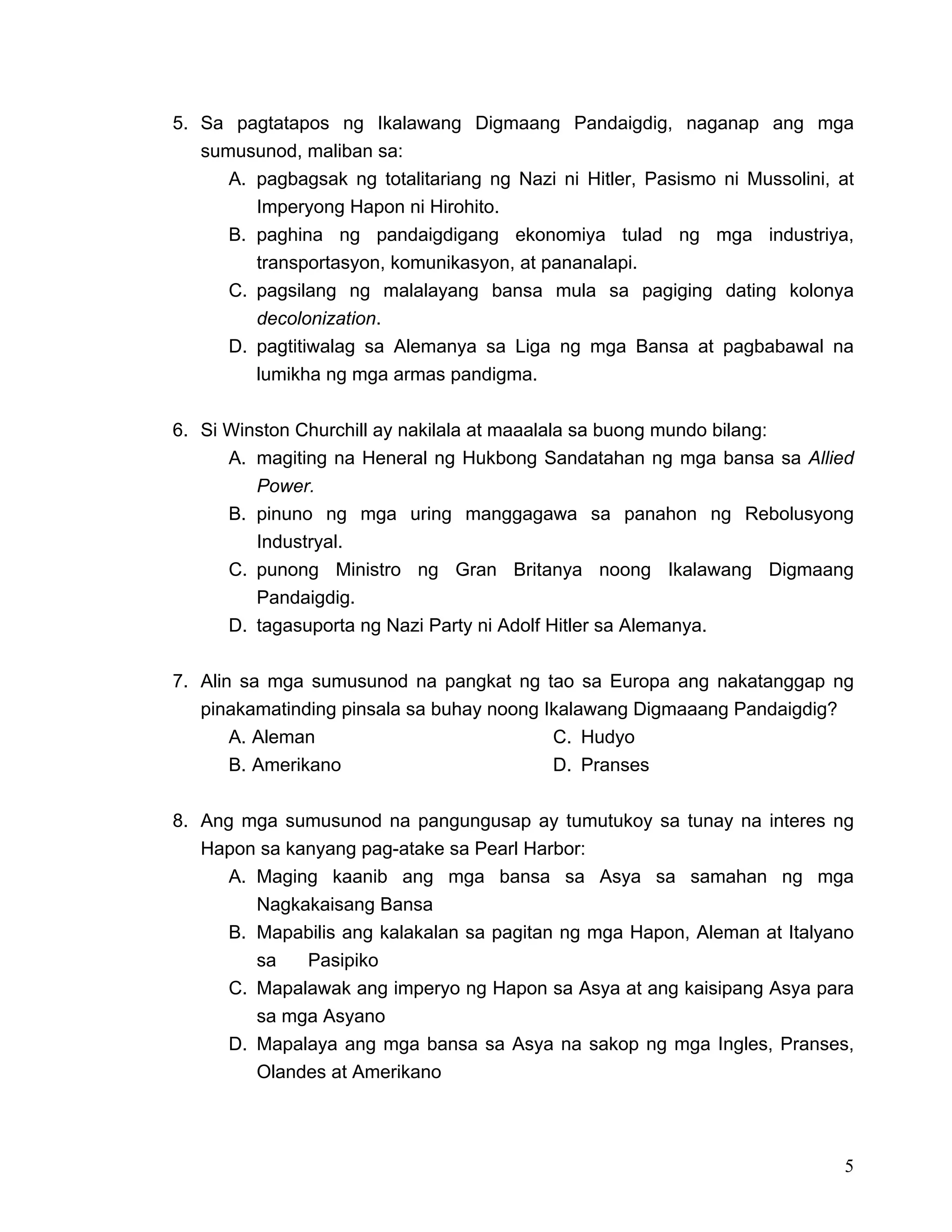 Modyul 17 labanan ng mga bansa sa daigdig | PDF