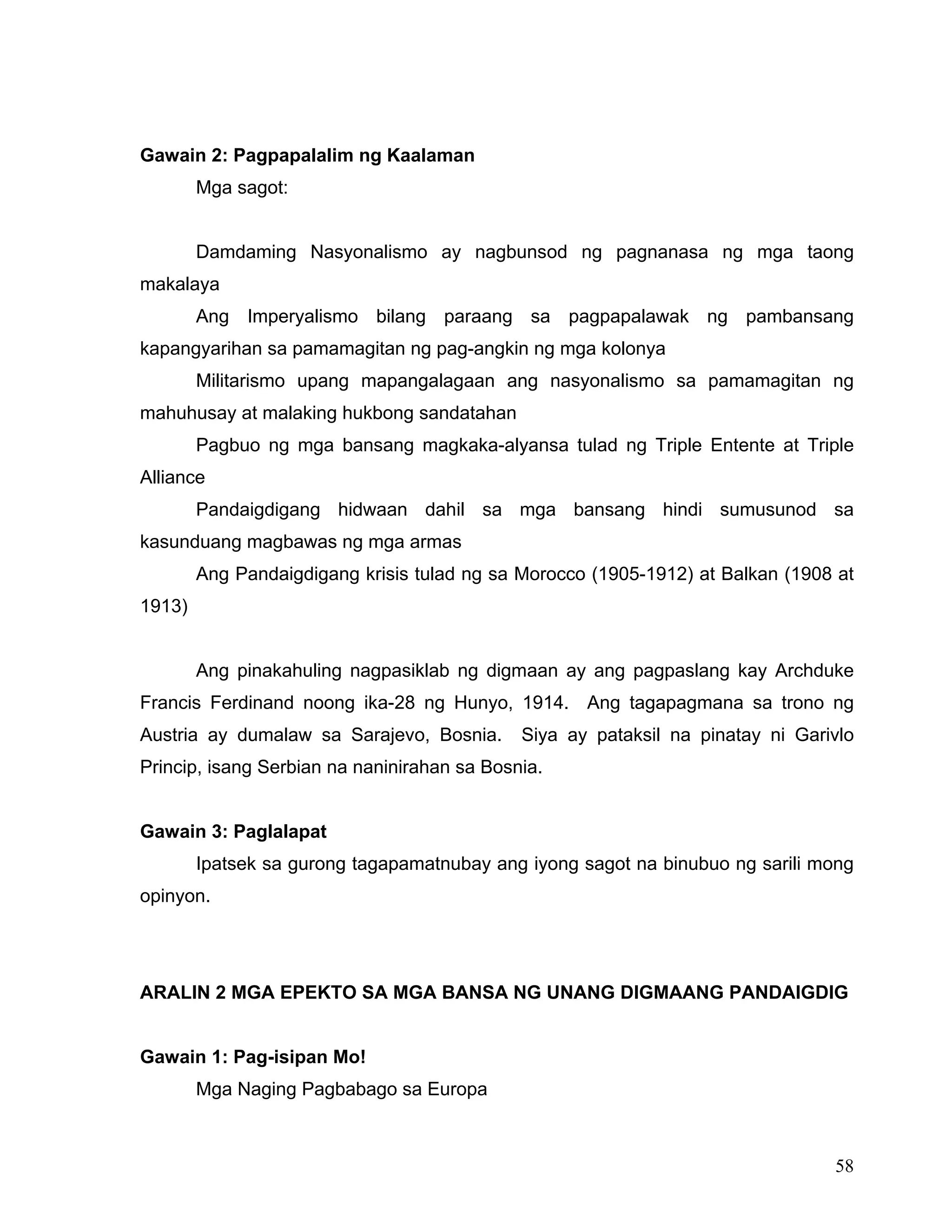 Modyul 17 labanan ng mga bansa sa daigdig | PDF