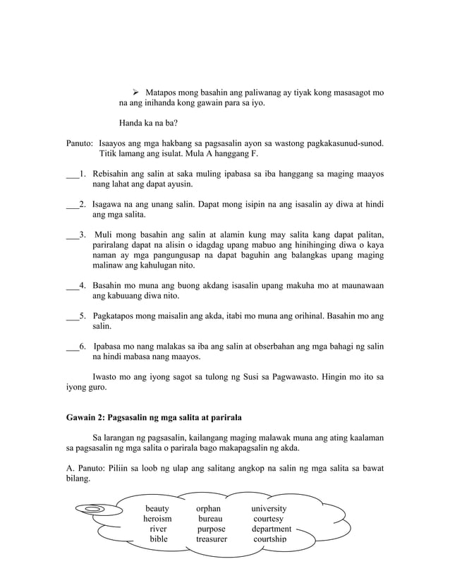 Modyul 17 pagsasaling wika | PDF