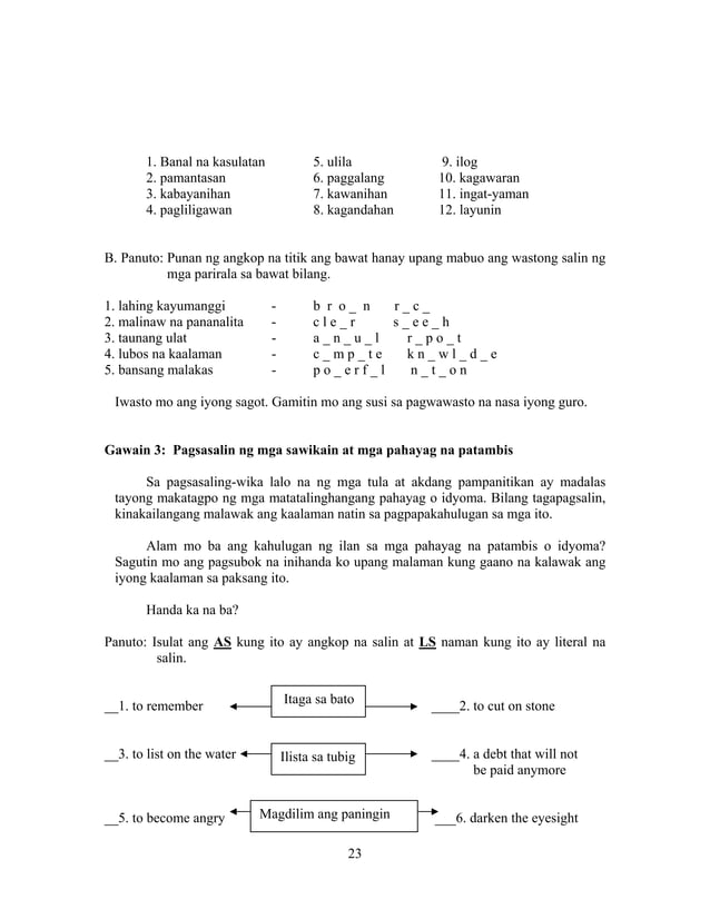 Modyul 17 pagsasaling wika | PDF