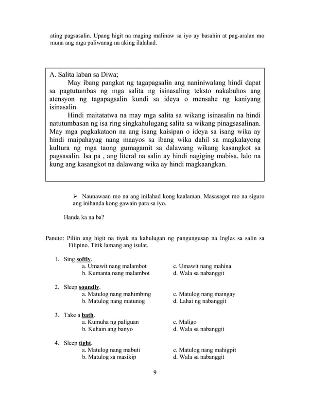 Modyul 17 pagsasaling wika | PDF