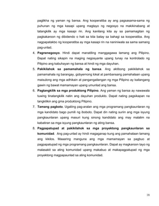 Modyul 18 ang pilipino sa pambansang kaunlaran | PDF