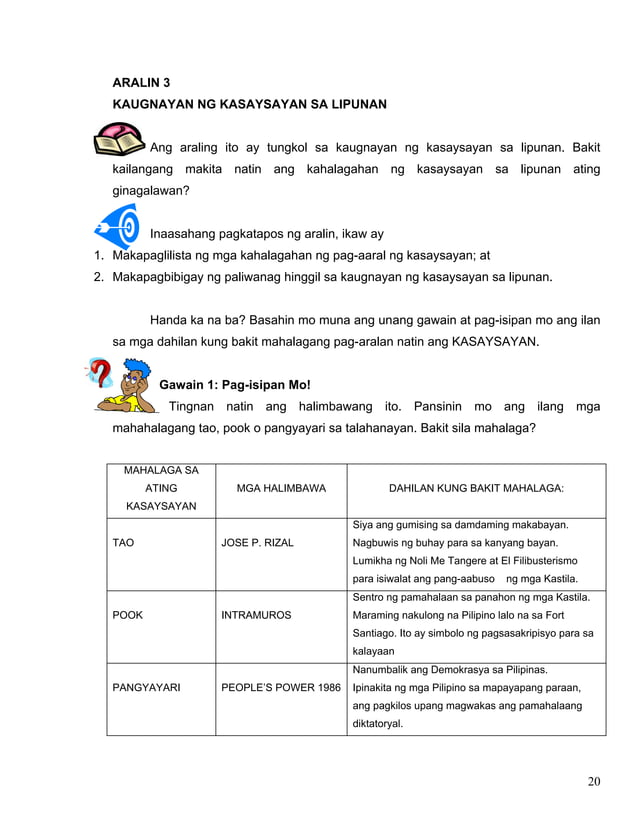 Modyul 1 kasaysayan alamin natin | PDF