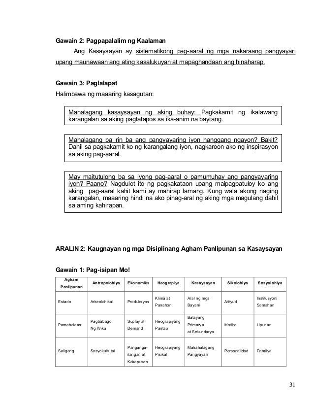 Modyul 1 kasaysayan alamin natin