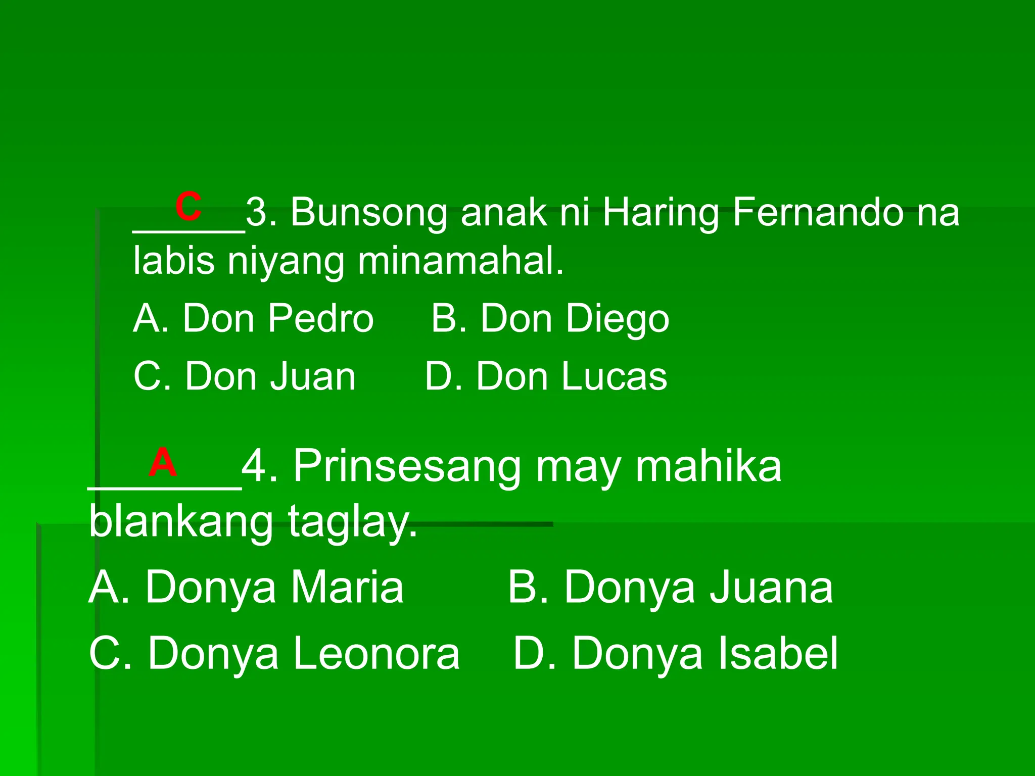 Modyul 2 Mahahalagang Tauhan ng Ibong Adarna.ppt