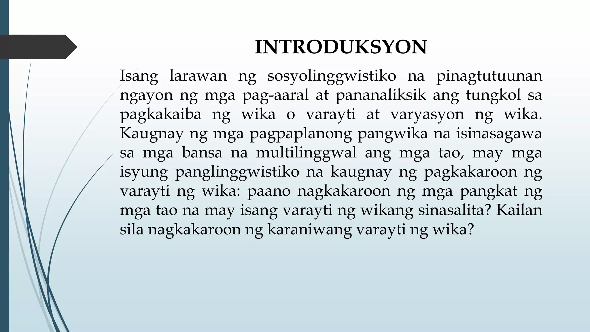 GE 5 - YUNIT 2: VARYASYON AT REHISTRO NG WIKA | PPTX