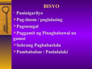 Modyul 2 sub modyul 2.4 paksa 2 sesyon 2 pag iwas sa bisyo at iba pang ...