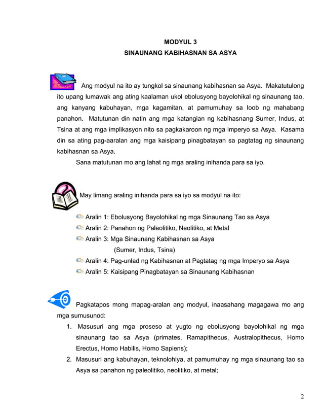 Modyul 3 sinaunang kabihasnan sa asya | PDF