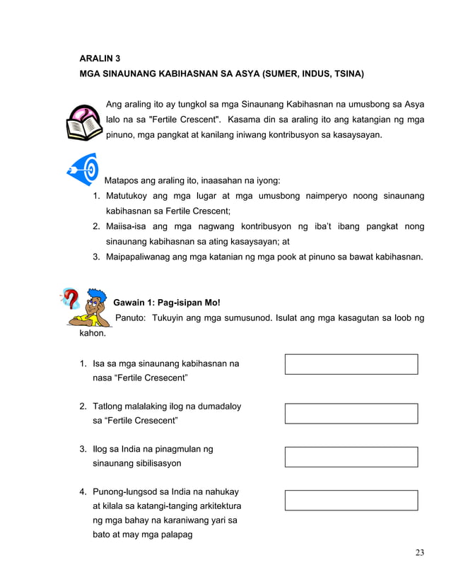 Modyul 3 sinaunang kabihasnan sa asya | PDF