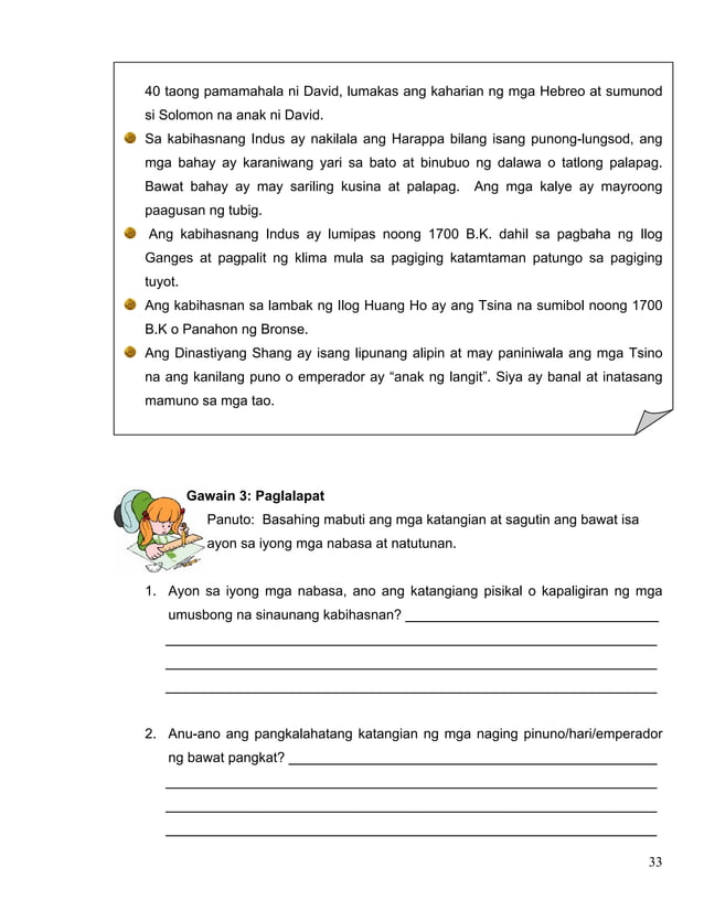 Modyul 3 sinaunang kabihasnan sa asya | PDF