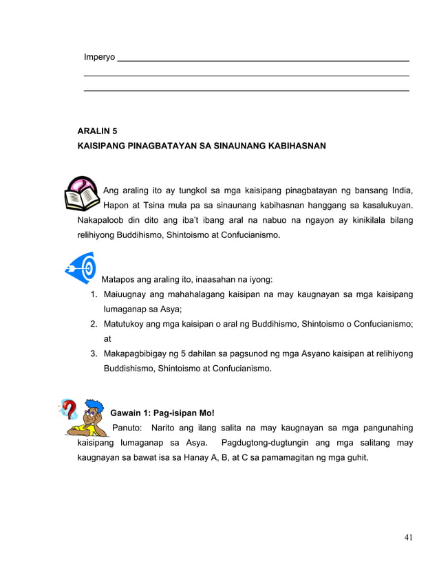 Modyul 3 sinaunang kabihasnan sa asya | PDF