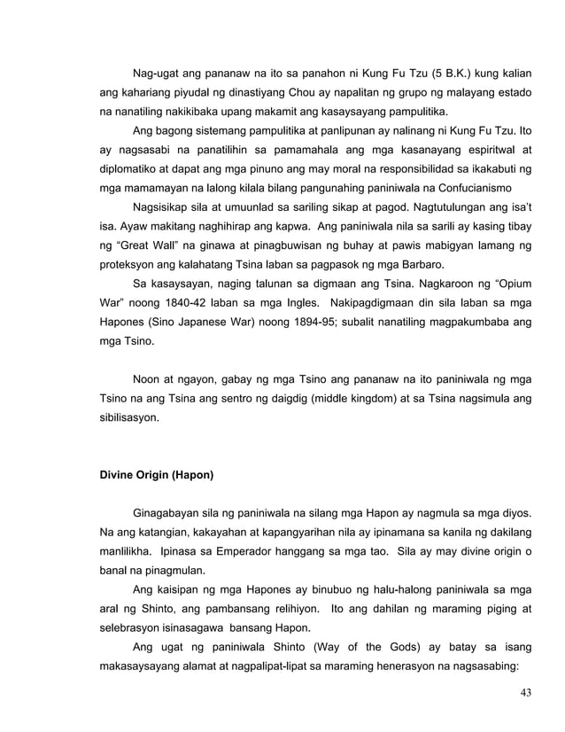 Modyul 3 sinaunang kabihasnan sa asya | PDF