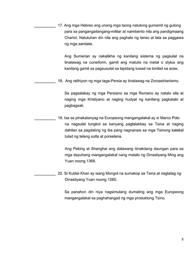 Modyul 3 sinaunang kabihasnan sa asya | PDF