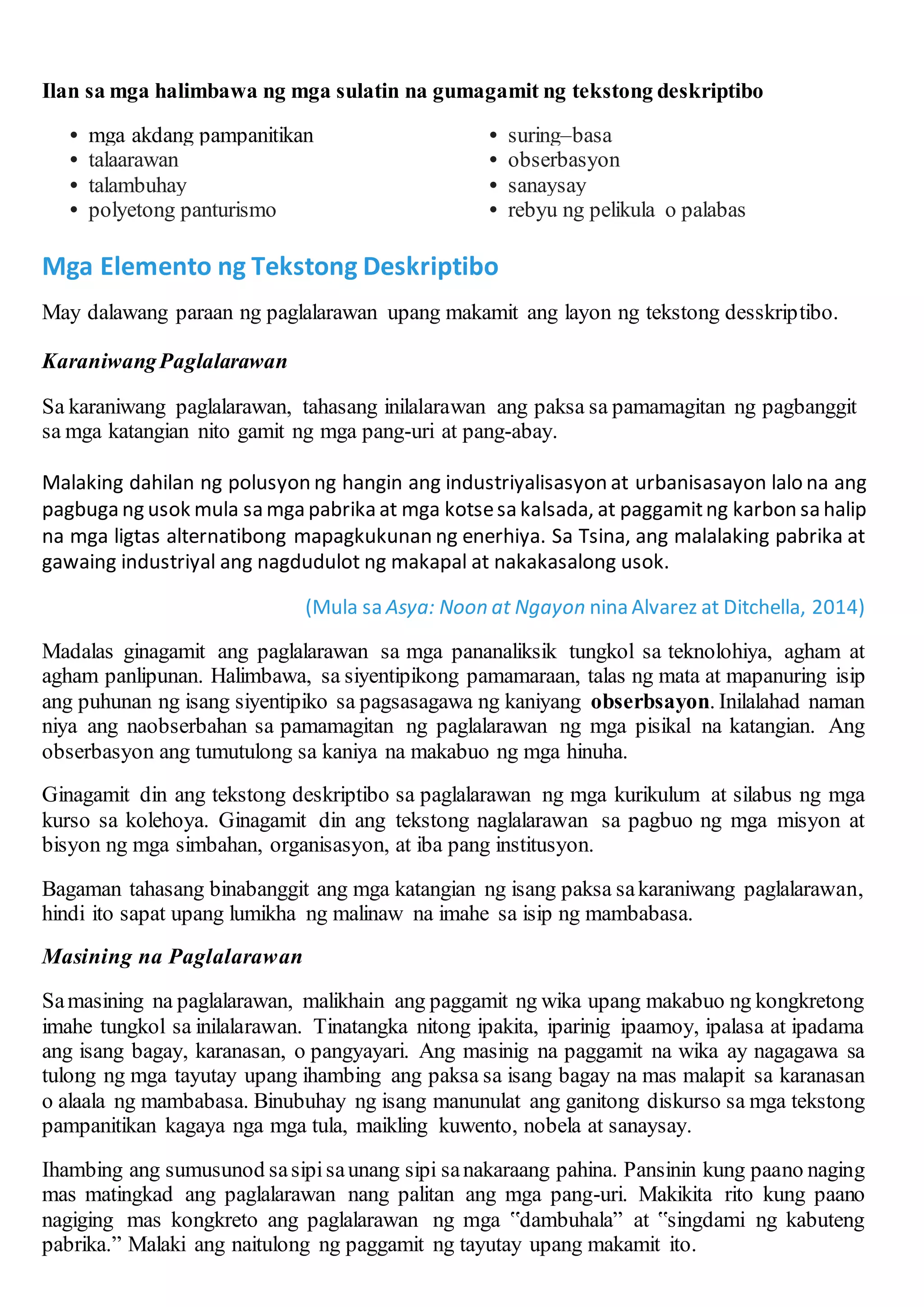 Modyul 3 tekstong deskriptibo o naratibo | DOCX