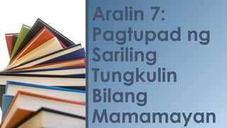 MODYUL 4. Values Education 7.Tungkulin pptx. | PPTX