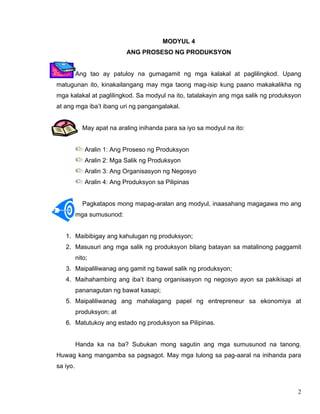 Modyul 4 produksyon proseso ng pagsasama-sama | PDF
