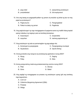 Modyul 4 produksyon proseso ng pagsasama-sama | PDF